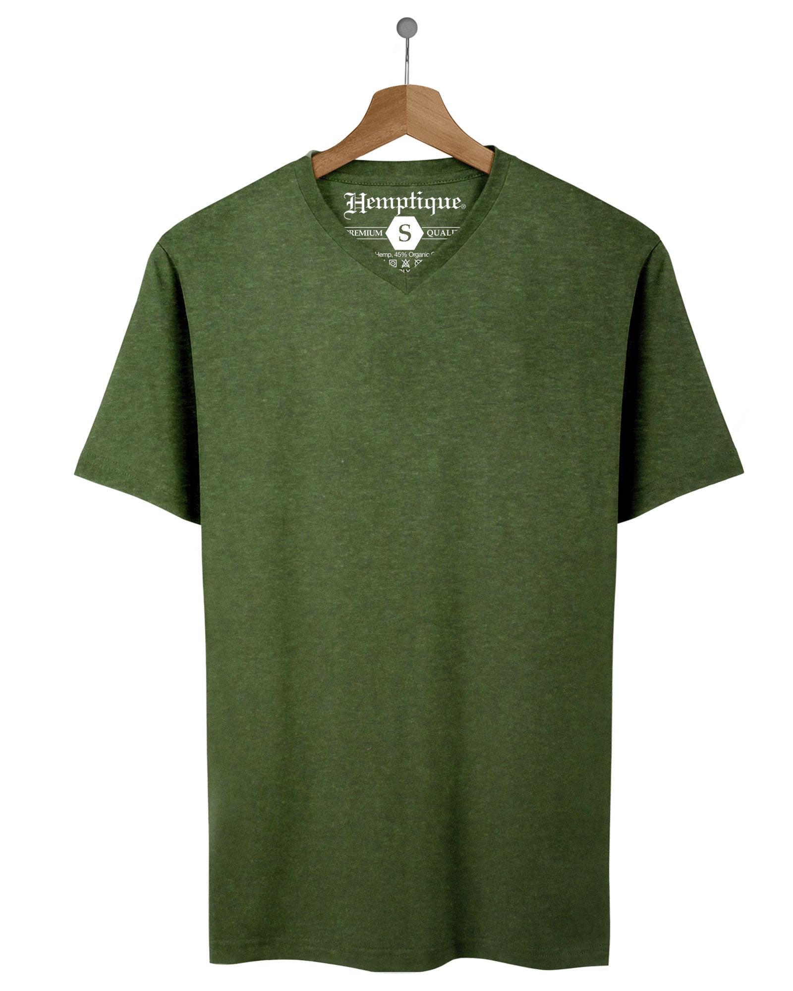 V-Neck Hemp T-Shirts - Plain Cotton/Hemp Bland Tee - Hemptique